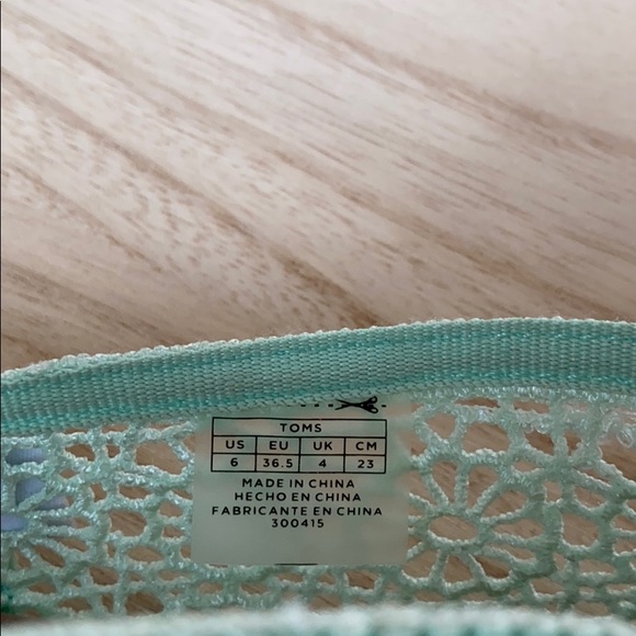 Toms | Shoes | Toms Mint Green Floral Lace | Poshmark